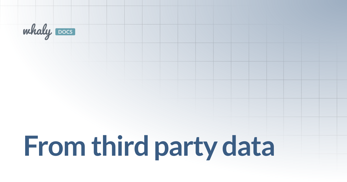 From third party data | Documentation
