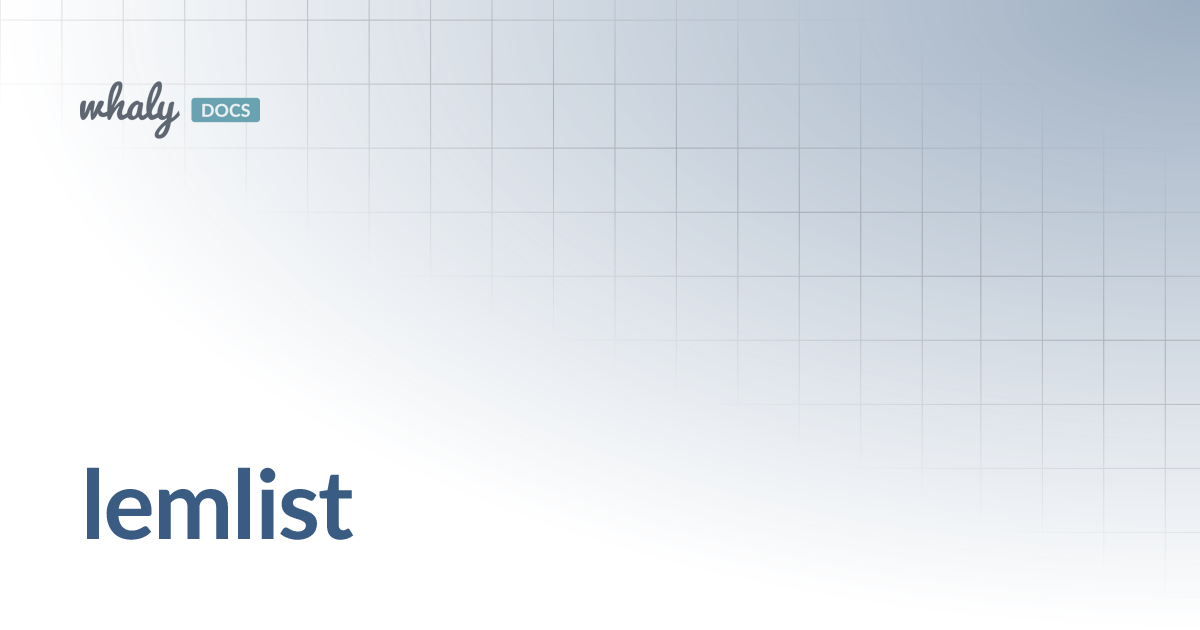 lemlist | Documentation